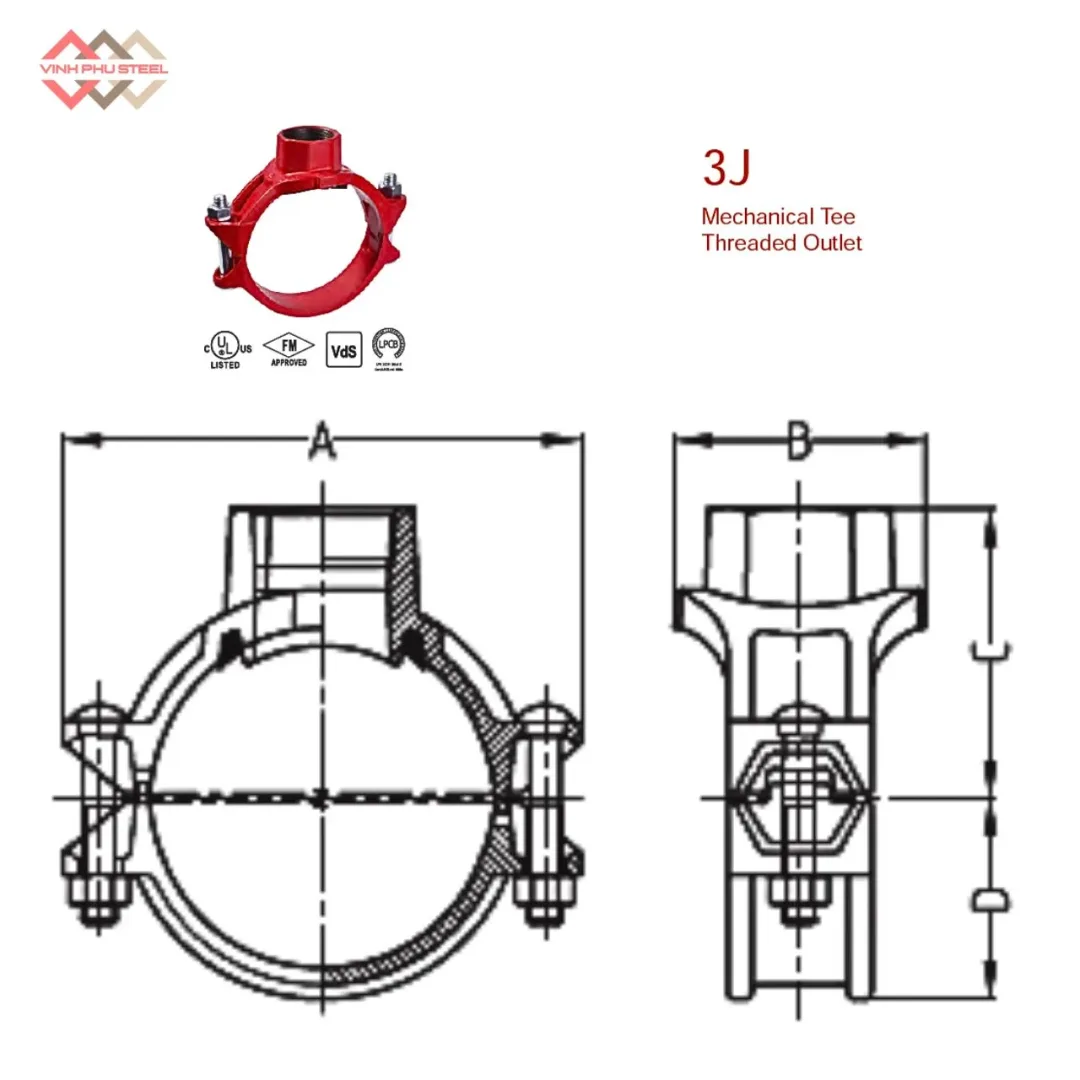 Đai Khởi Thủy Nối Ren MECH - Mechanical Tee Thread Outlet - Thép Vinh Phú